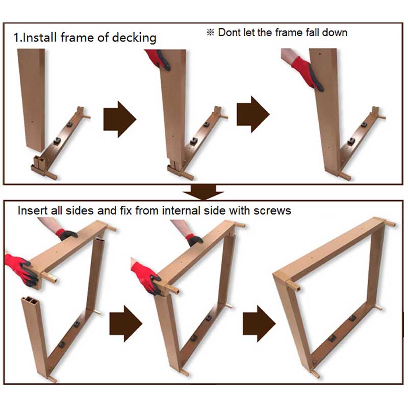 3x DIY WPC [Wooden Plastic Composite] Multi Functional Deck Bench/Tabl